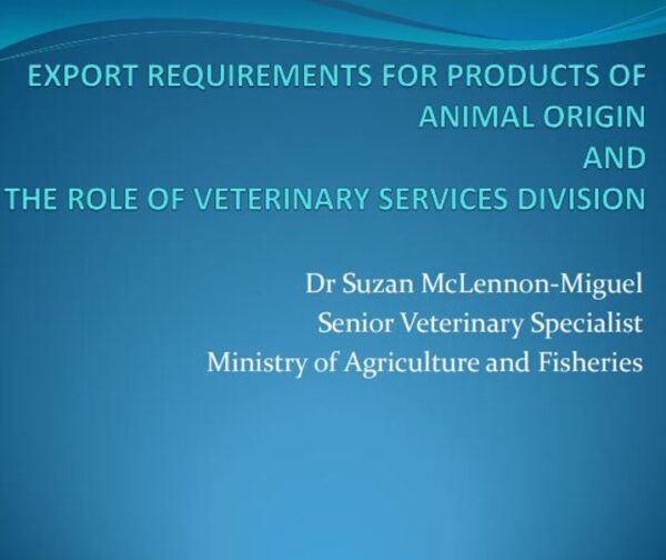 Export requirements of products of animal origin - Do Business Jamaica